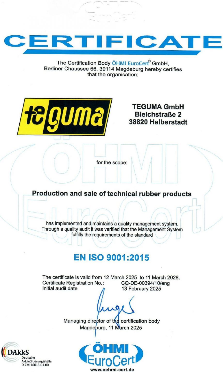 Teguma Halberstadt – Hochwertige Gummiprodukte seit 1854